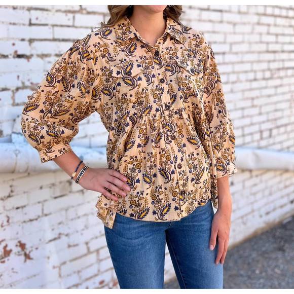 ivy jane | Tops | New Ivy Jane Paisley Floral Print Top In Multi | Poshmark